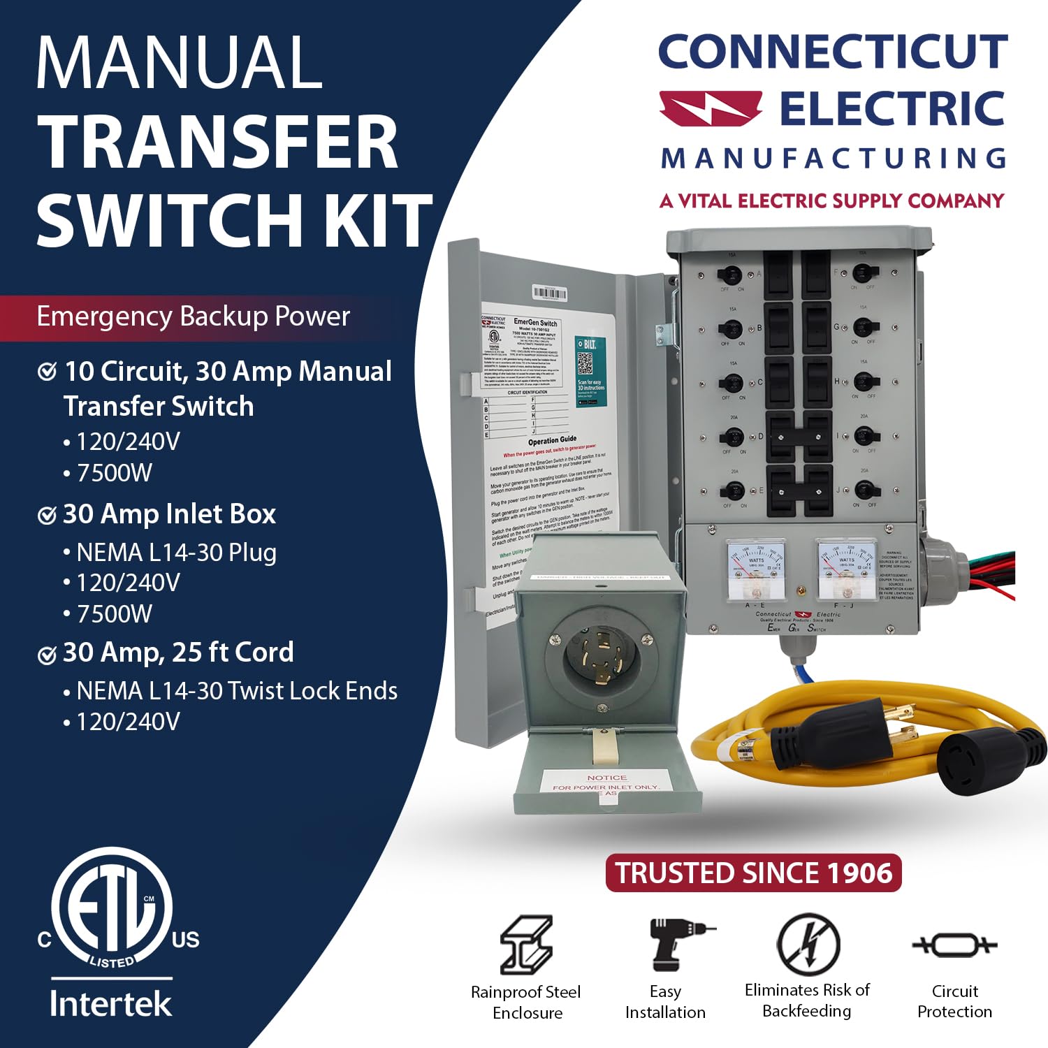 Snapklik.com : Connecticut Electric EmerGen Manual Transfer Switch Kit ...