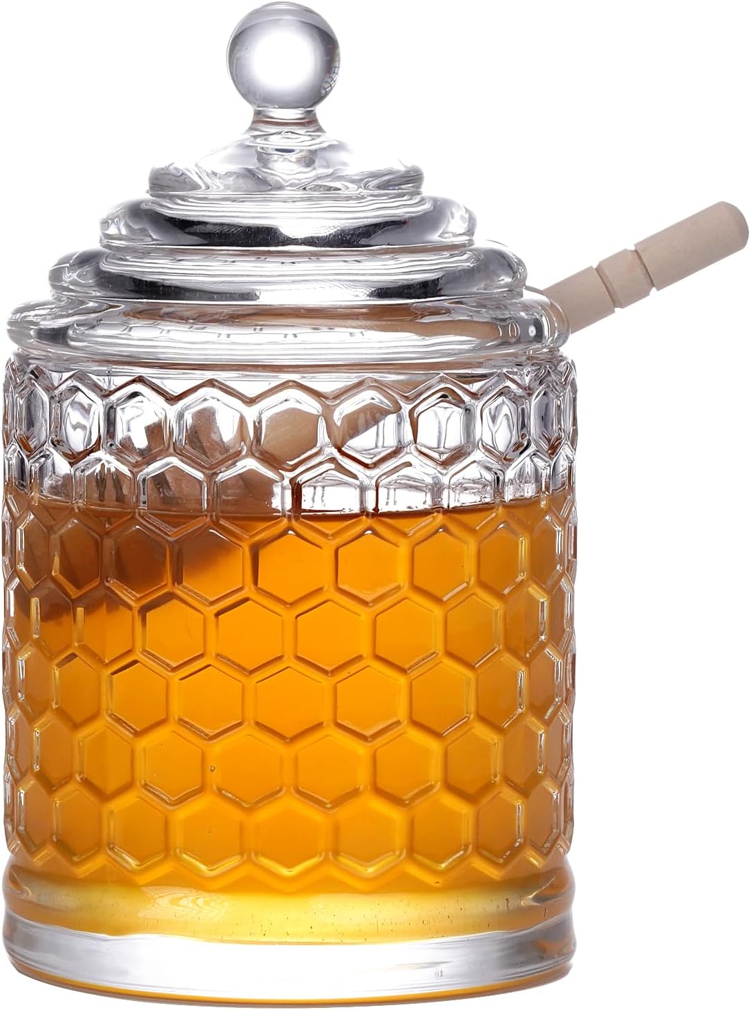Amazon.com: Honey Jar with Dipper and Lid, Thick Glass Honey Pot with ...