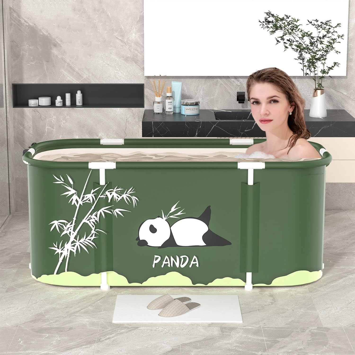Portable Bathtub, Foldable Freestanding Ice Bath Tub for Adult, 45 ...