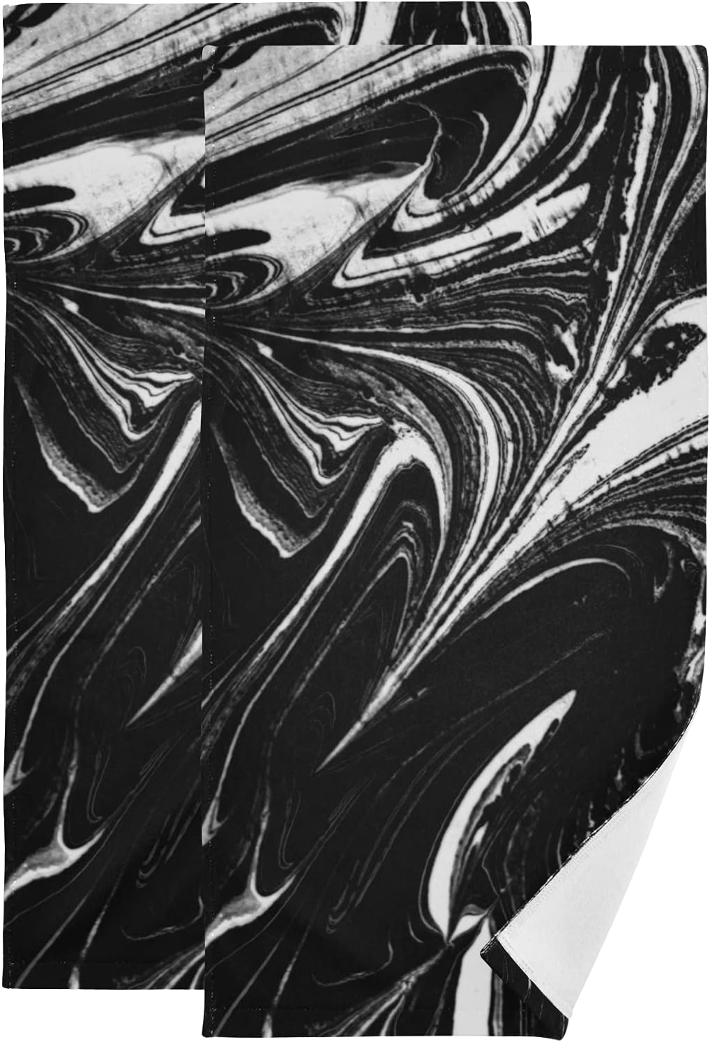 Amazon.com: Black Marble Hand Towels Black and White Marble Texture ...