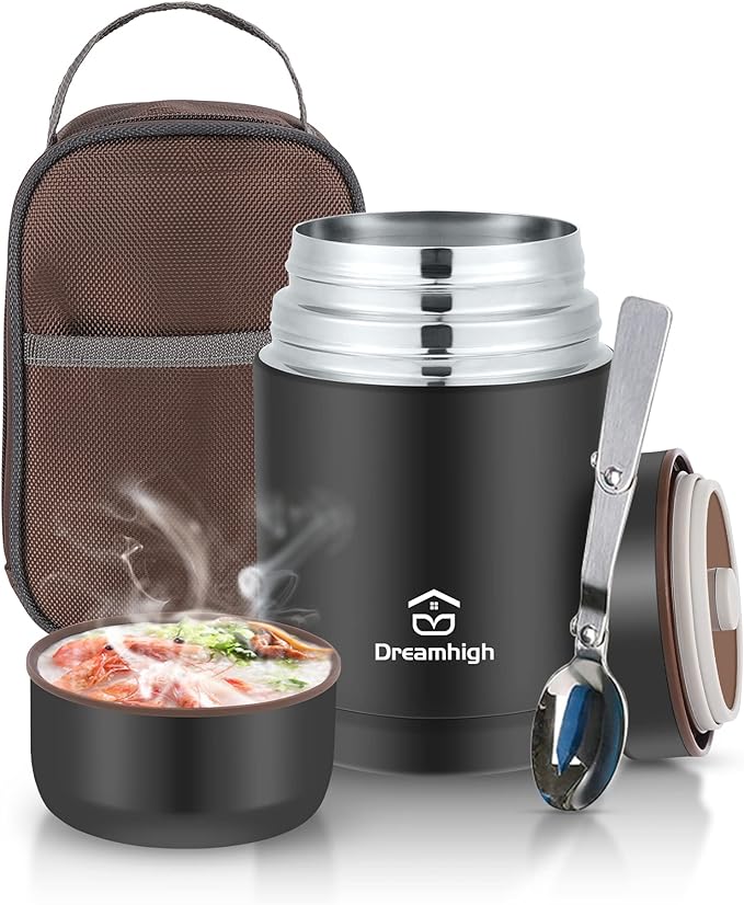 Dreamhigh® Thermal Food Flask, 800ml, Soup Flask with Spoon, Stainless ...