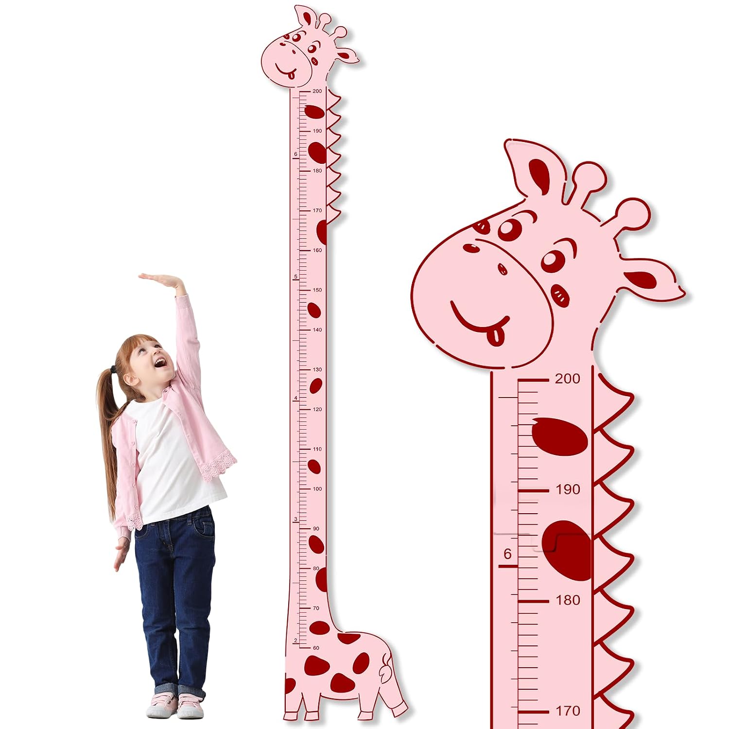 Amazon.com: Adorable Giraffe Height Chart for Kids - No-Drill Growth ...