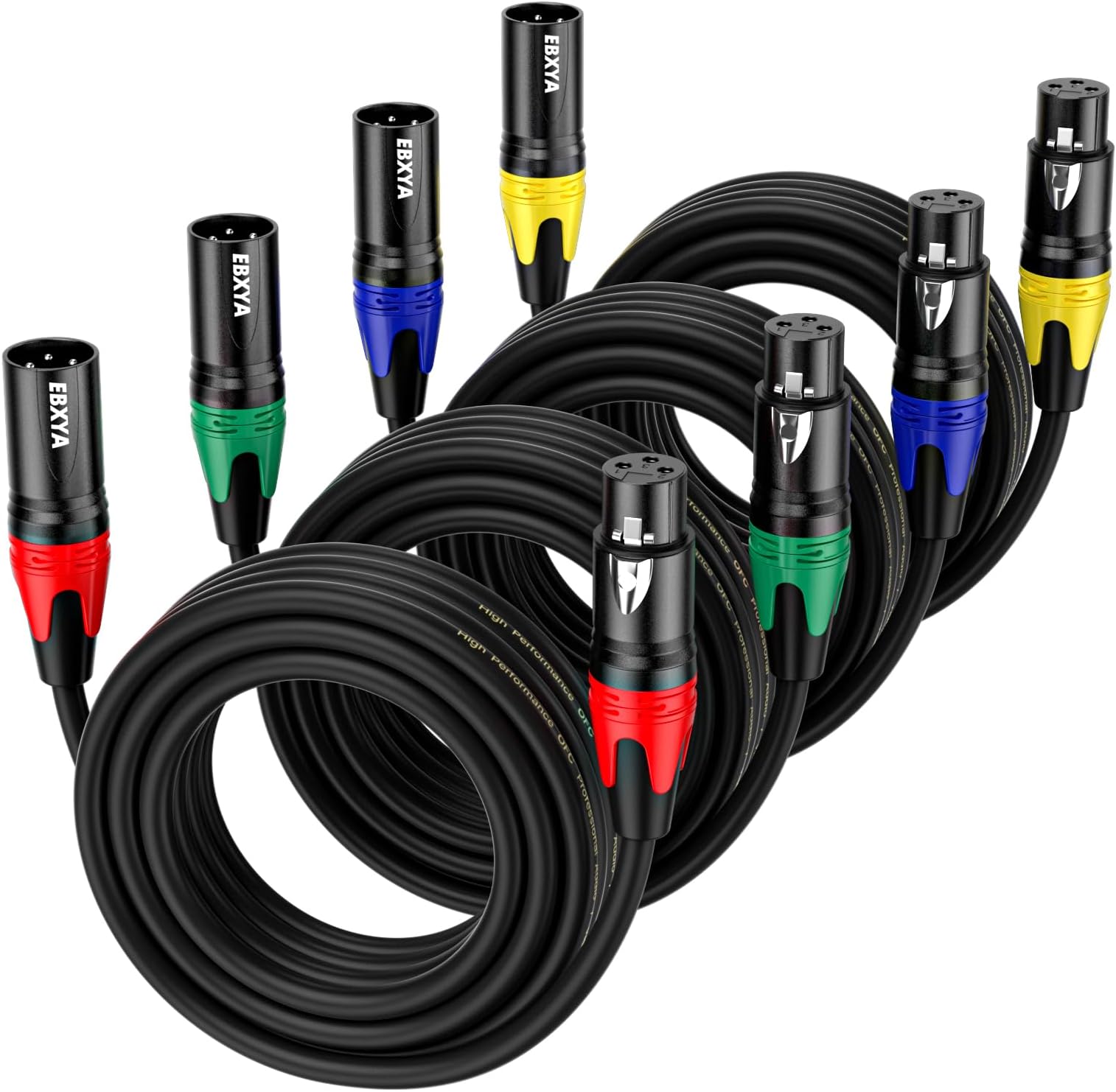 Amazon.com: EBXYA XLR Cables, 35 Feet 4-Pack XLR Male to Female ...