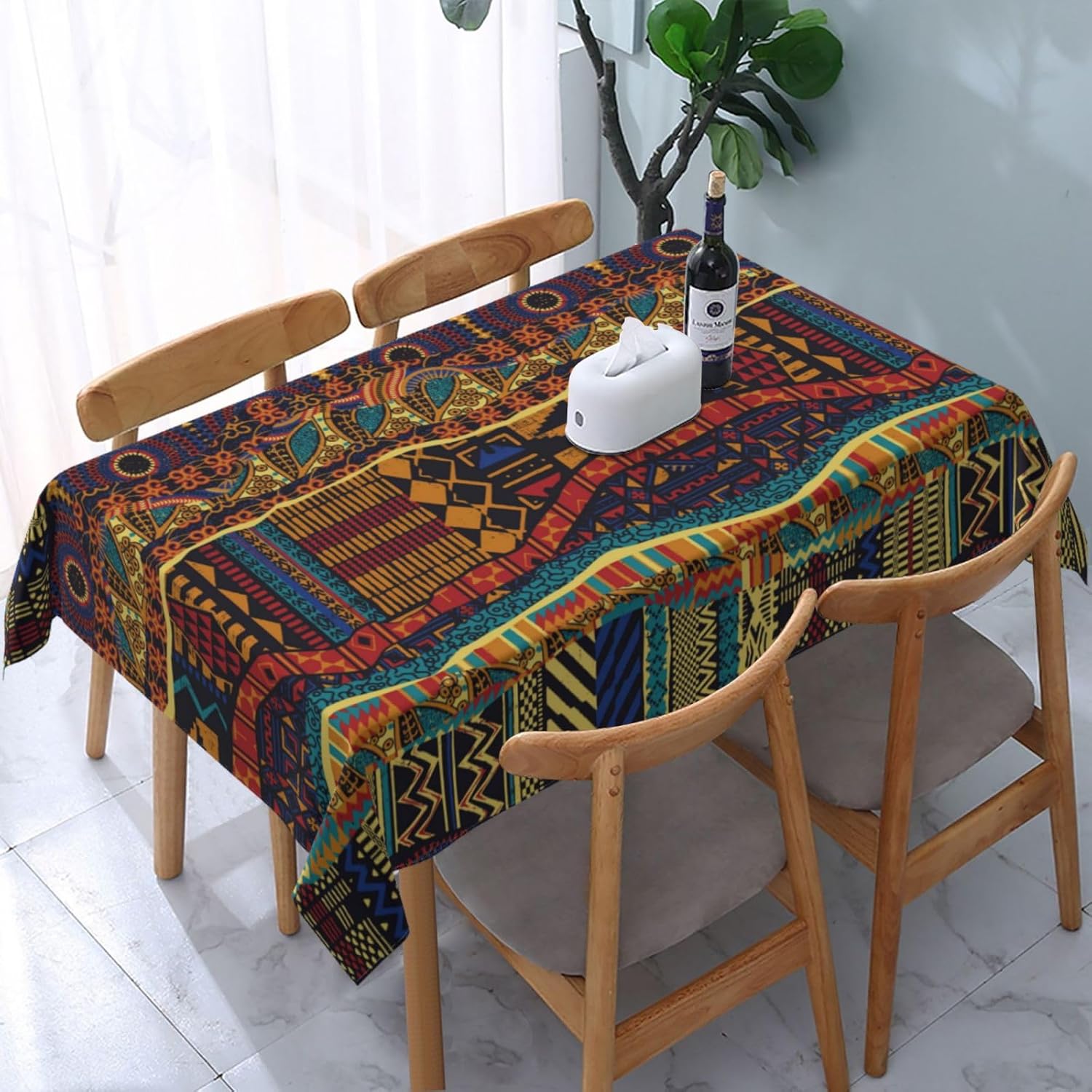 Amazon.com: HDAODNM African Tablecloths African Art Table Cover African ...