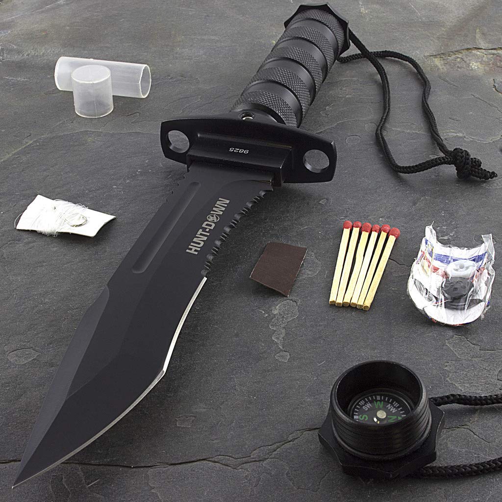 12" Tactical Hunting Rambo Combat Fixed Blade Knife Machete Bowie ...