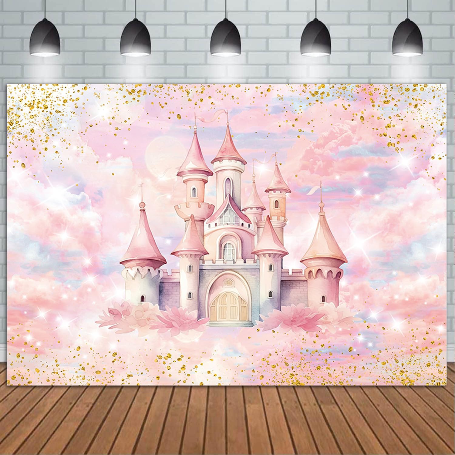 Amazon.com : Ayayiya Princess Castle Birthday Backdrop Pastel ...