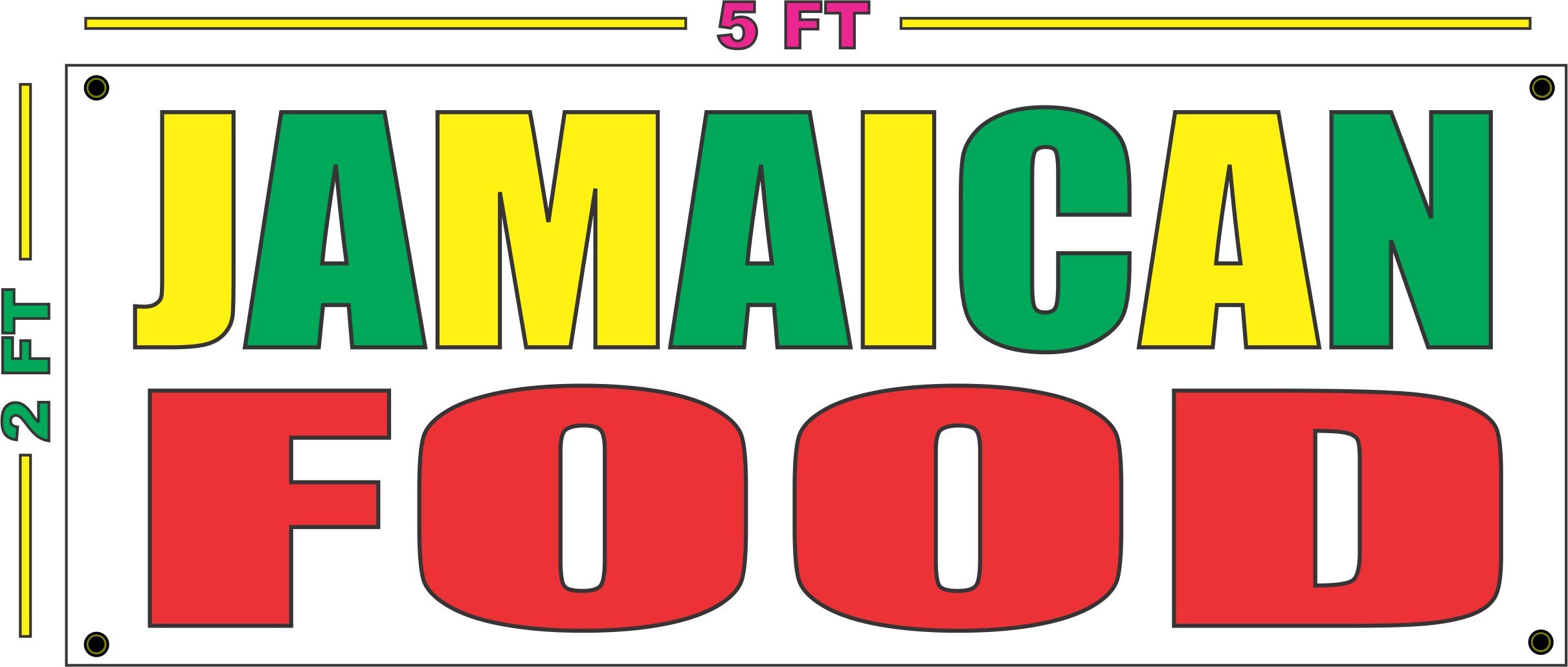 Amazon.com : Jamaican Food Banner Sign : Office Products