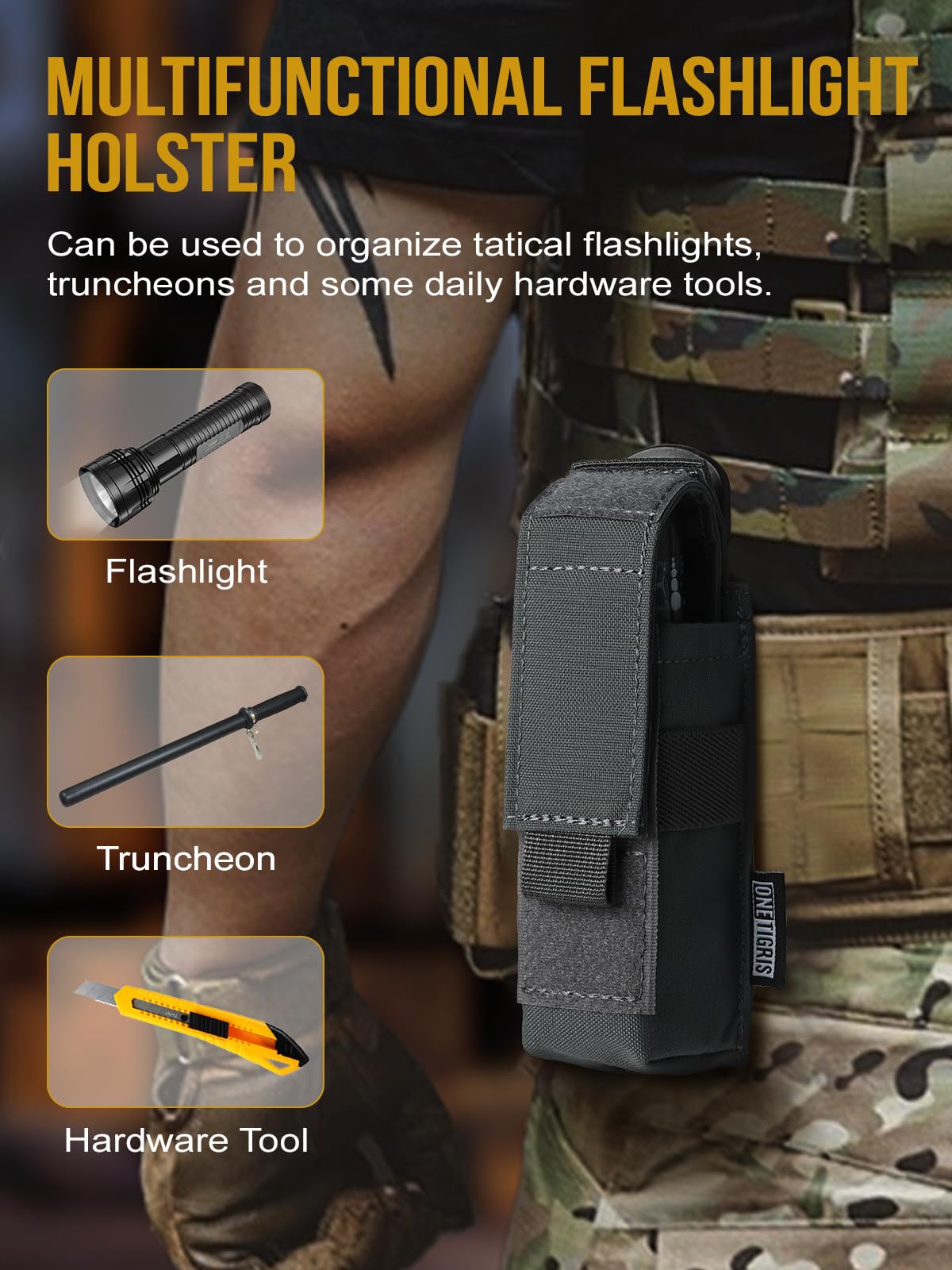 Snapklik.com : OneTigris Flashlight Holster Flashlight Holder Molle ...