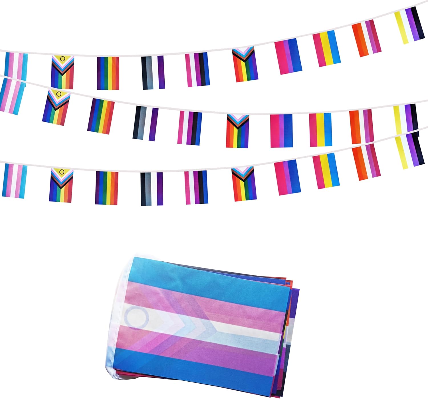 Amazon.com : Rotenl Rainbow Progress Small String Flags, 10 Types ...