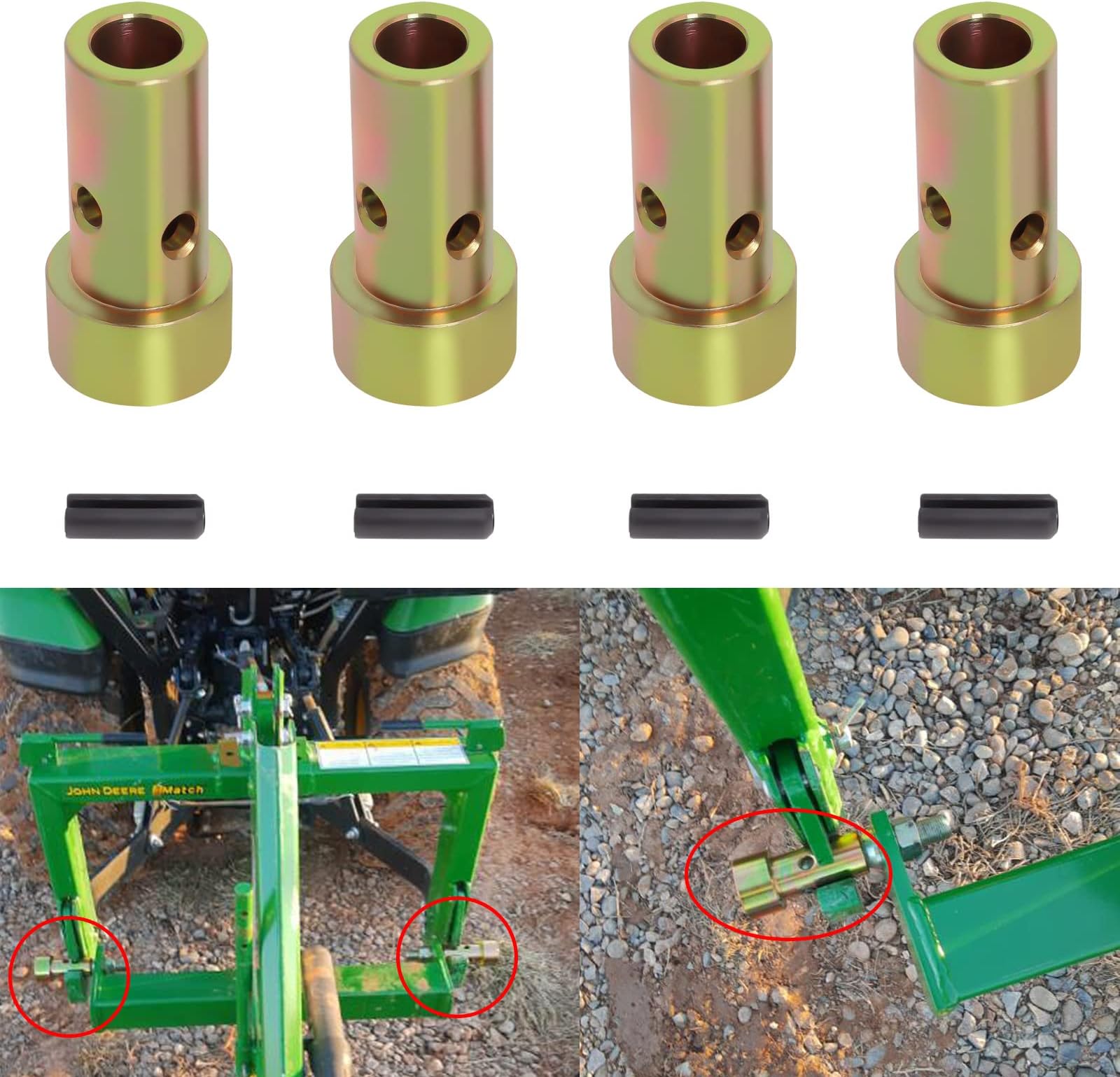 Amazon.com : Cat 1 Quick Hitch Adapter Bushings Kit Fit for Category 1 ...