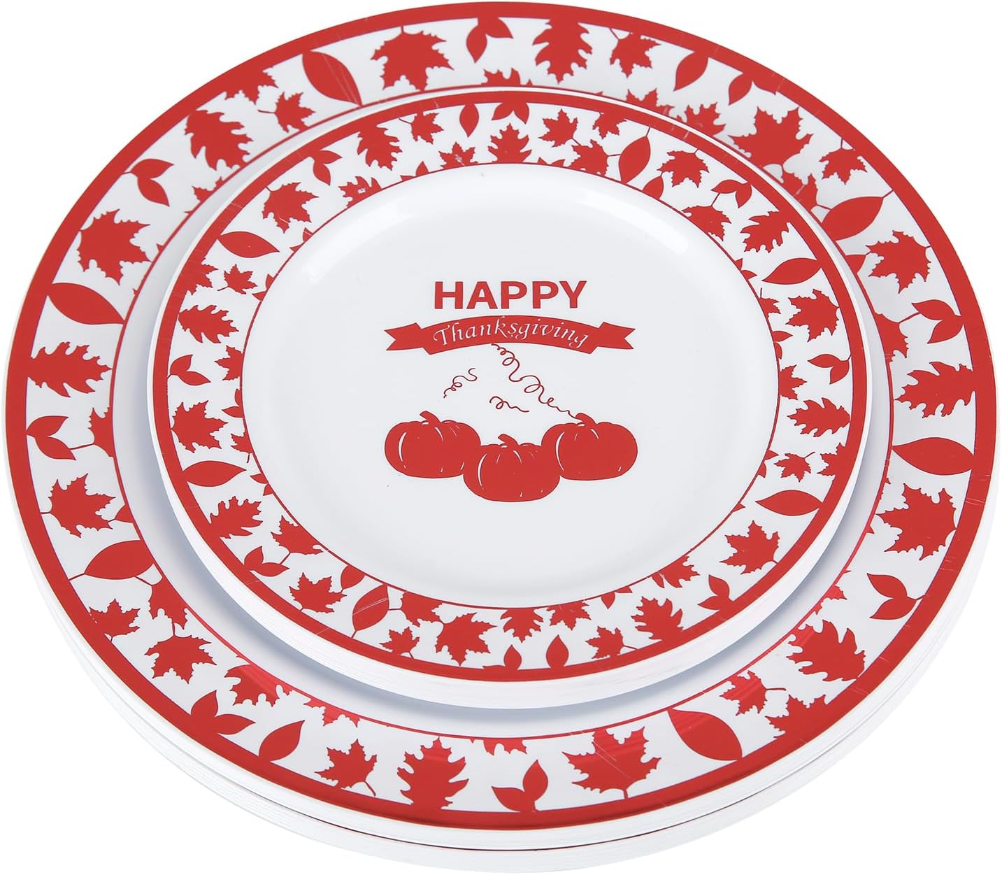 Amazon.com: Brittany 60pcs Thanksgiving Plastic Plates, Red Plastic ...