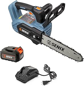 Amazon.com: SENIX X2 20 Volt Max Cordless Chainsaw with 10-inch Bar and ...