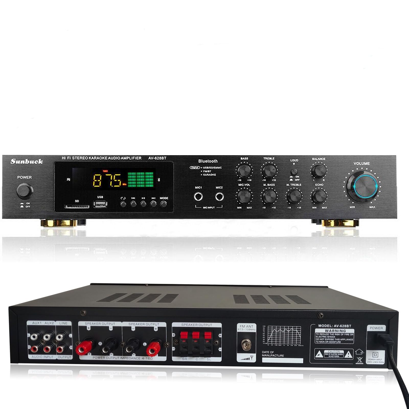 KEESUNG HiFi VerstäRker 5 Kanal Digital FM USB Stereo Amplifier ...