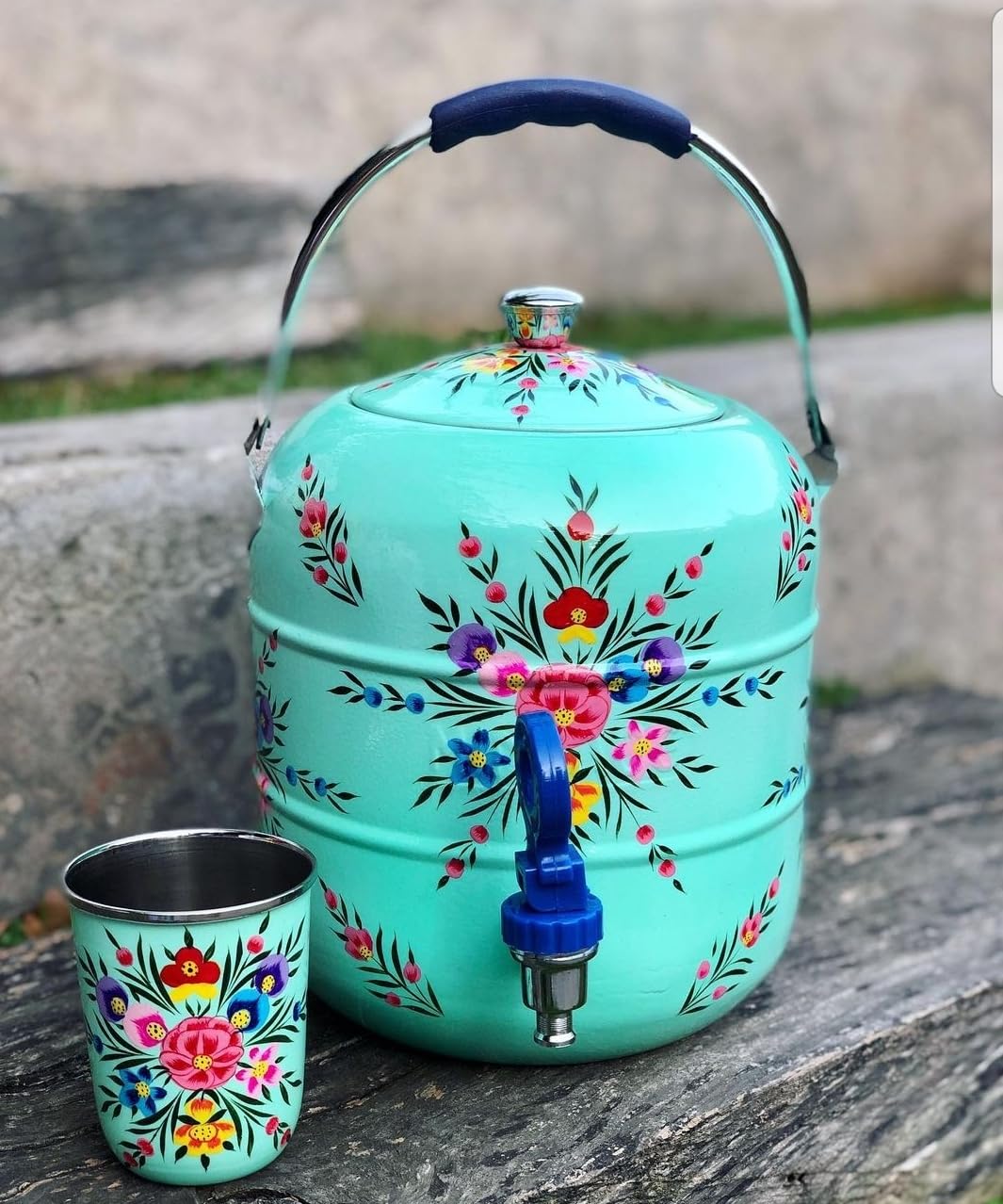 Buy Rajasthan craft point 10 Litre Water Pot with Tap Stainless Steel ...