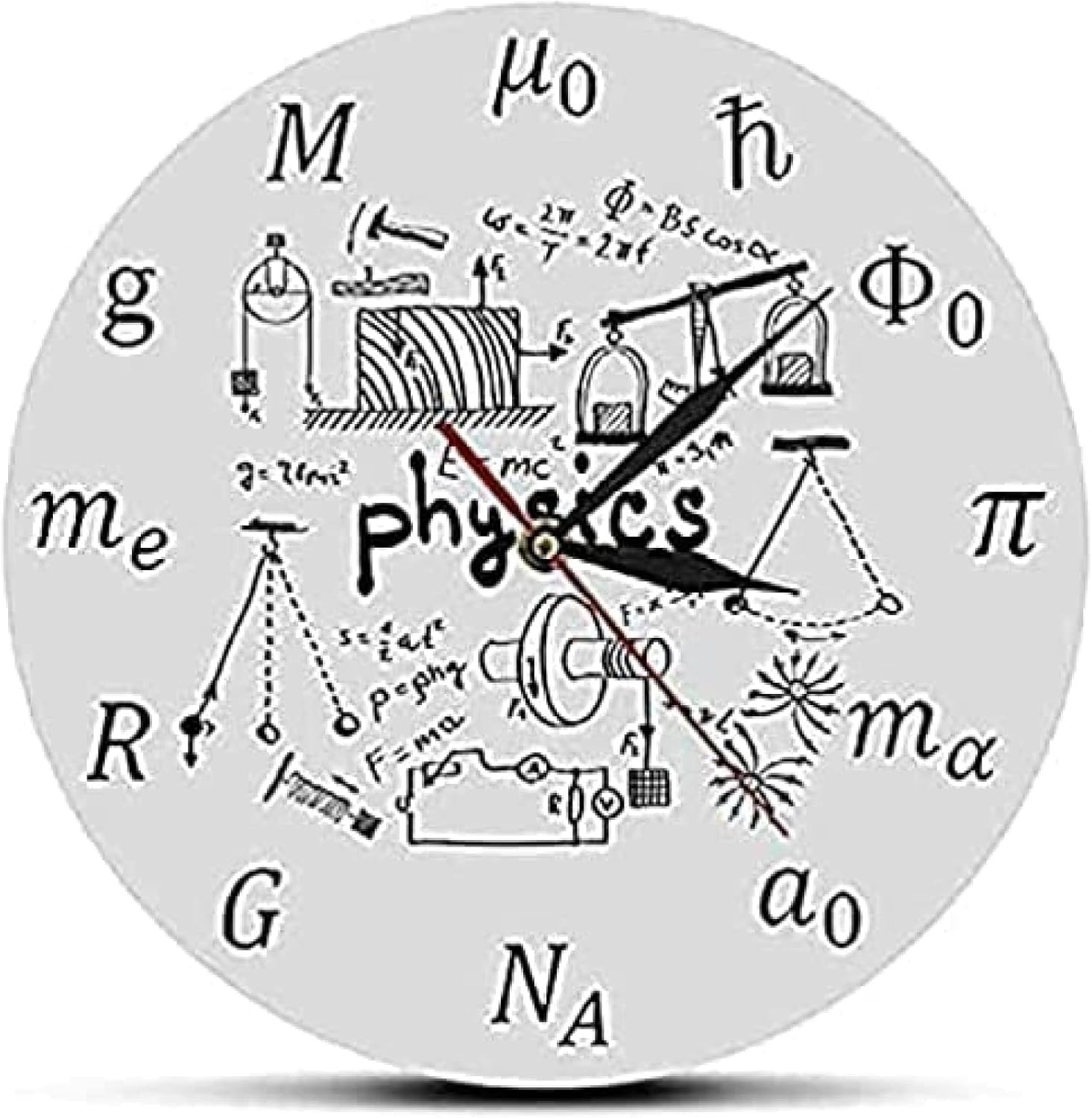 MEPED Reloj de Pared Ciencia Arte Física Elementos y símbolos Reloj de ...