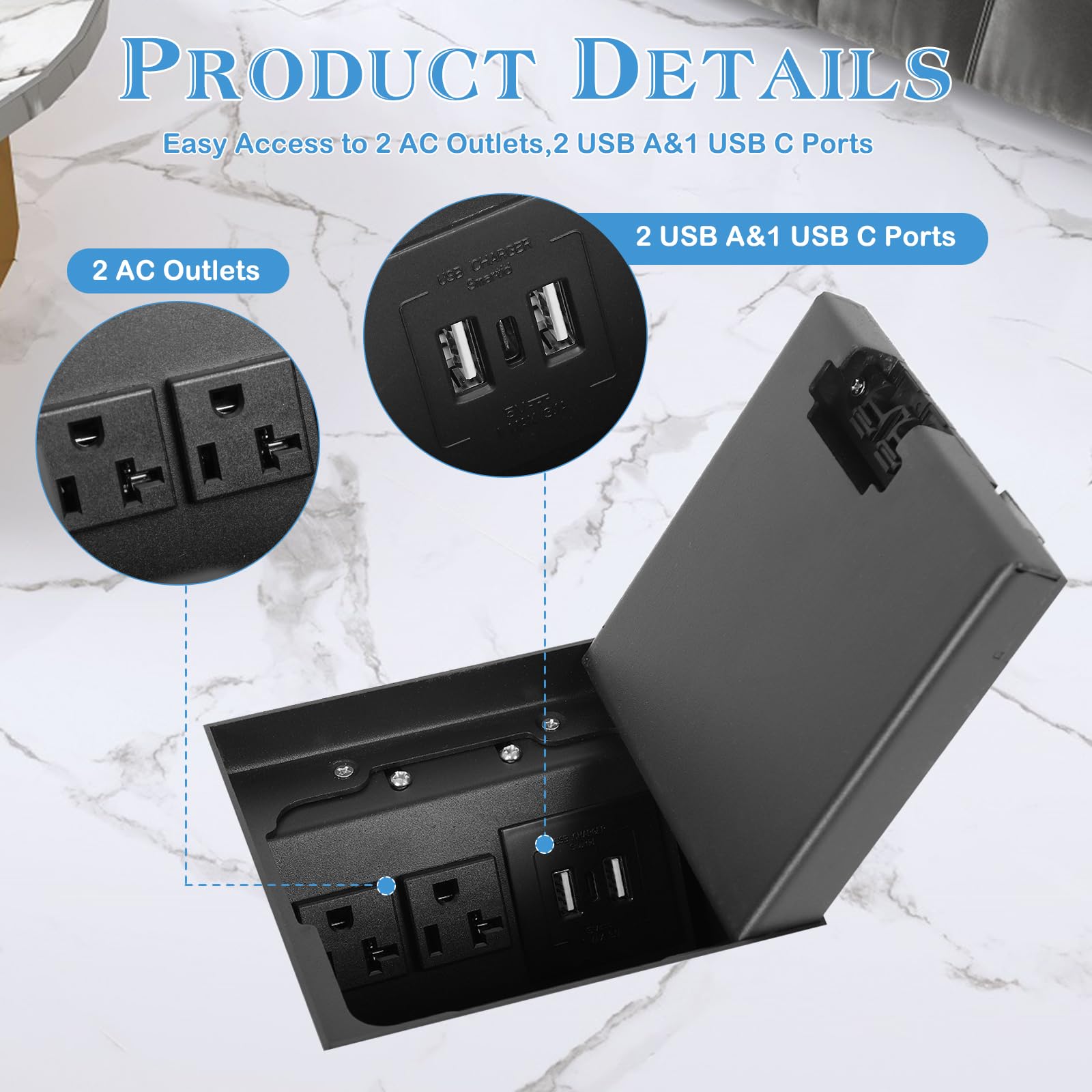 Snapklik.com : Recessed Flat Hidden Socket Kit Electrical Floor Box ...