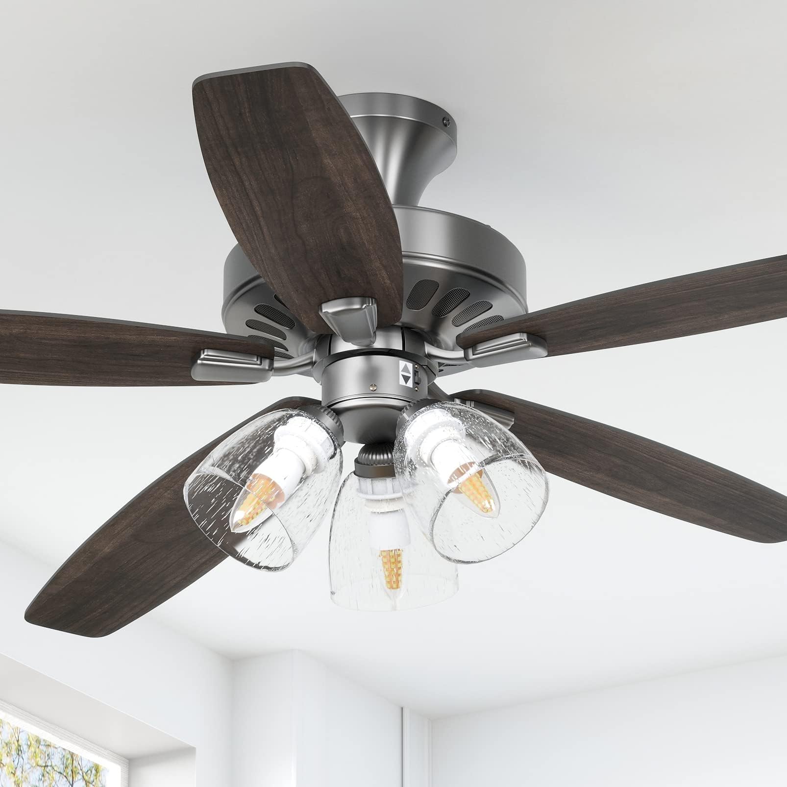 Amazon.com: Hunter Fan 44 Inch Traditional Brushed Nickel Indoor ...