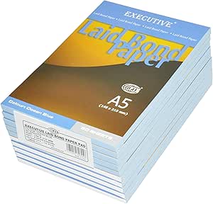 FIS Executive Laid Bond Paper A5, Ocean Blue 50-Sheets 10-Piece ...
