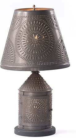 Irvin's Country Tinware Fireside Lamp with Chisel Shade in Blackened Tin - Table Lamps - Amazon.com
