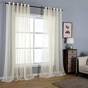 Amazon.com: SK Studio Sheer Voile Window Curtain Panels 2 Panels Set ...