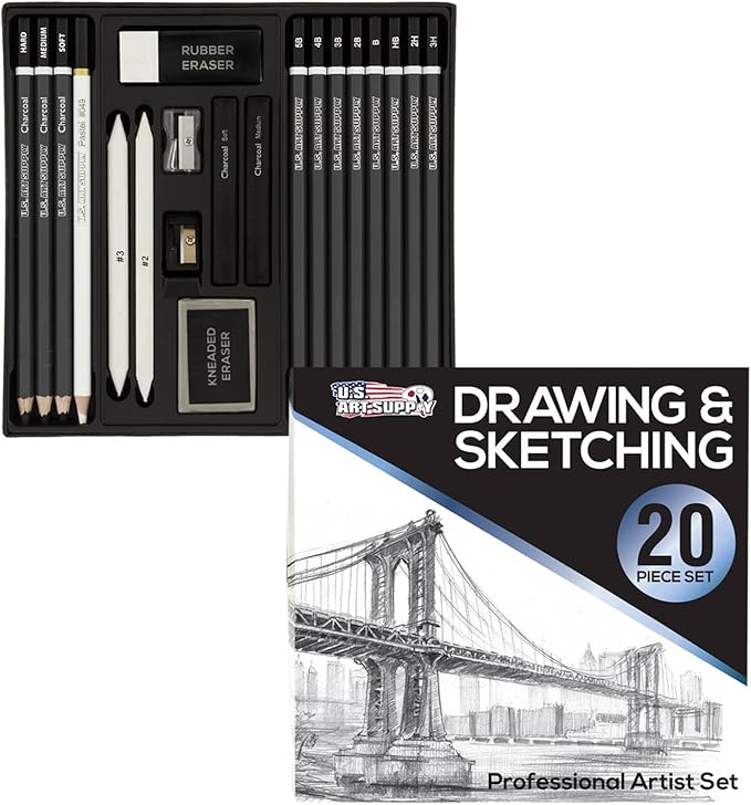 Amazon.com: U.S. Art Supply 20 Piece Professional Hi-Quality Artist ...