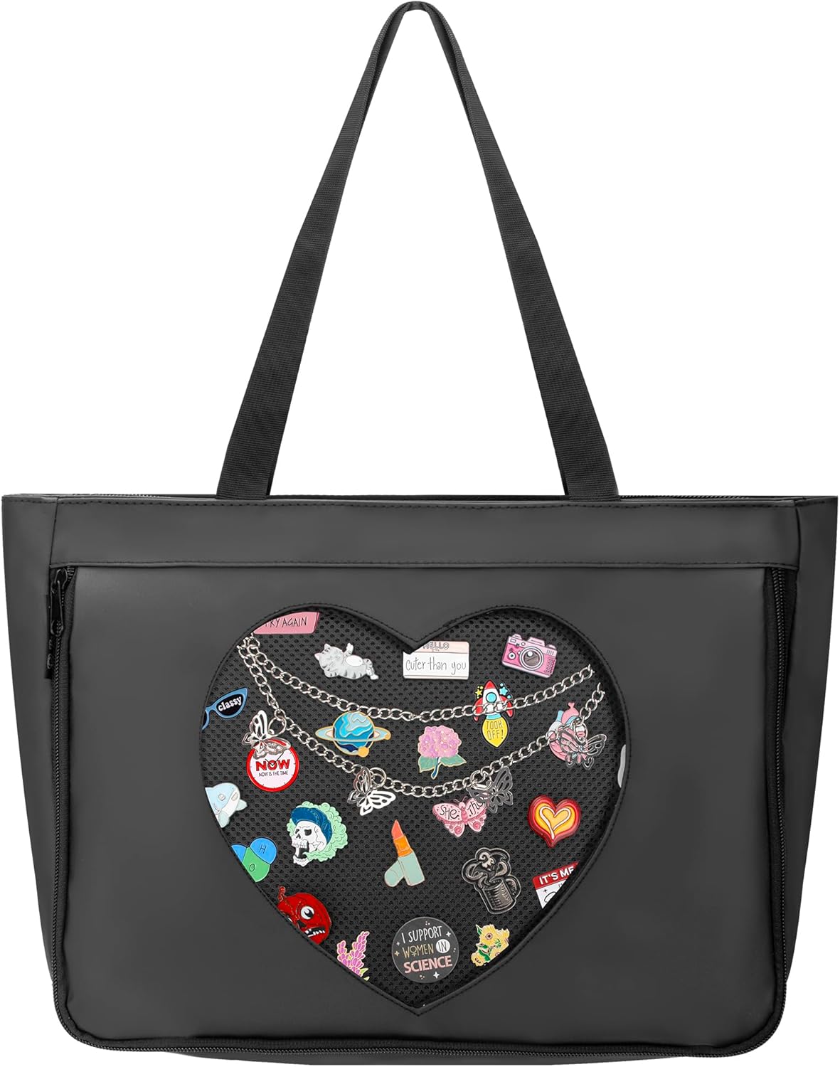 Amazon.com: PACMAXI Ita Bag Ita Tote Bag with Clear Window Pin Display ...