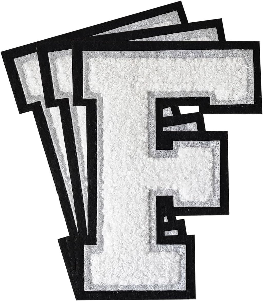 Amazon.com: 3Pcs Chenille Letter Patches Iron on Patches Varsity Letter ...