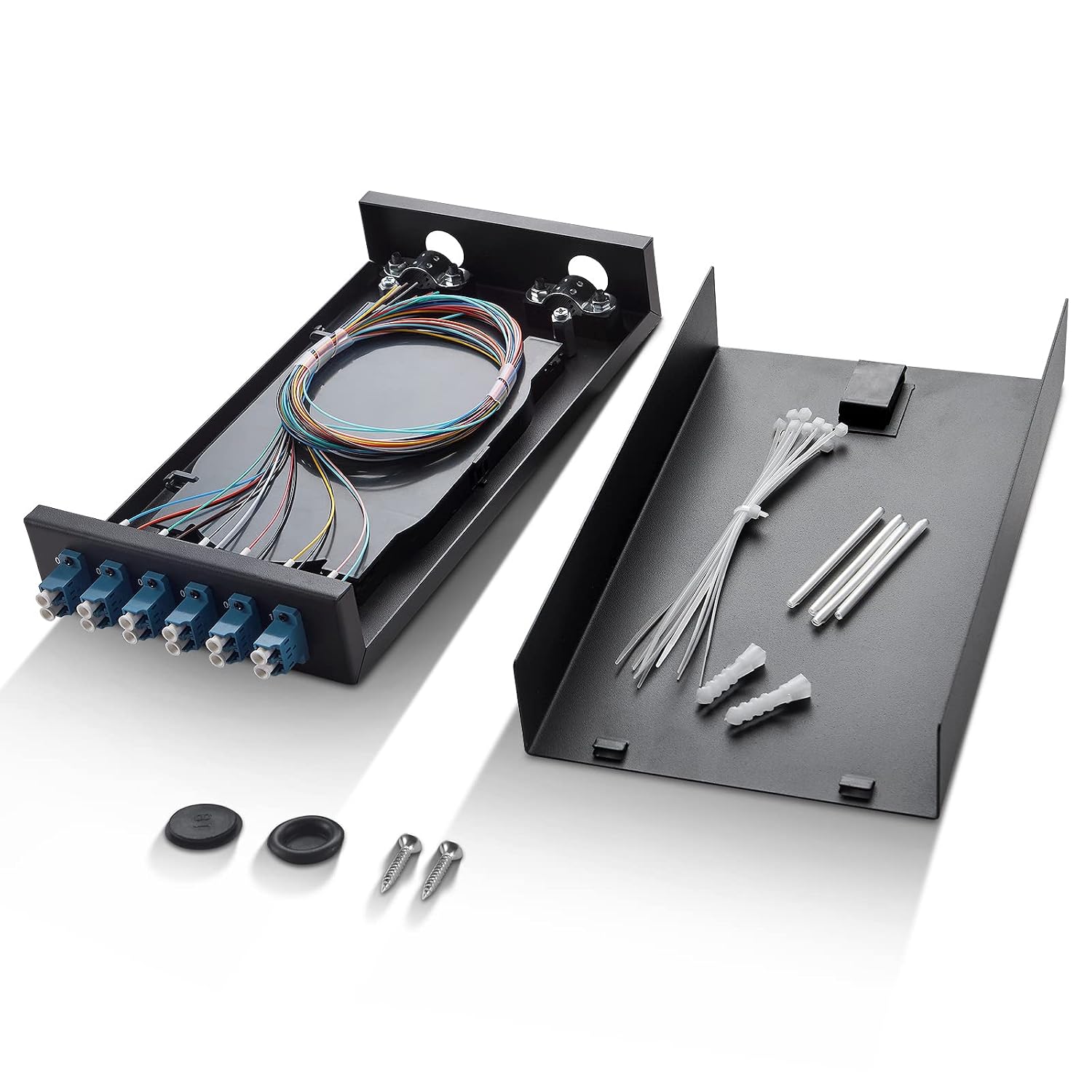 Amazon.com: muvpanut LC-UPC SM 12 Port Wall-Mounted Fiber Optic ...