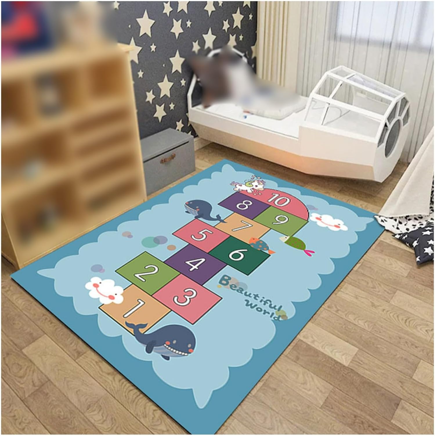 Amazon.com: HAZARA Play Mat ABC Rug, Hopscotch Play Carpet Numbers ...