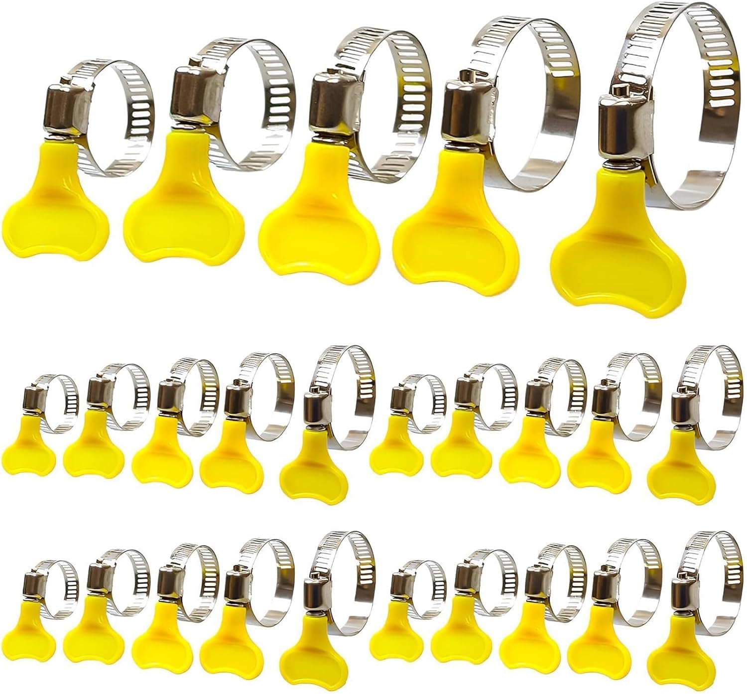 25PCS Hose Clamp, Hose Clips, Pipe Clamps, Hose Clamps with Yellow ...