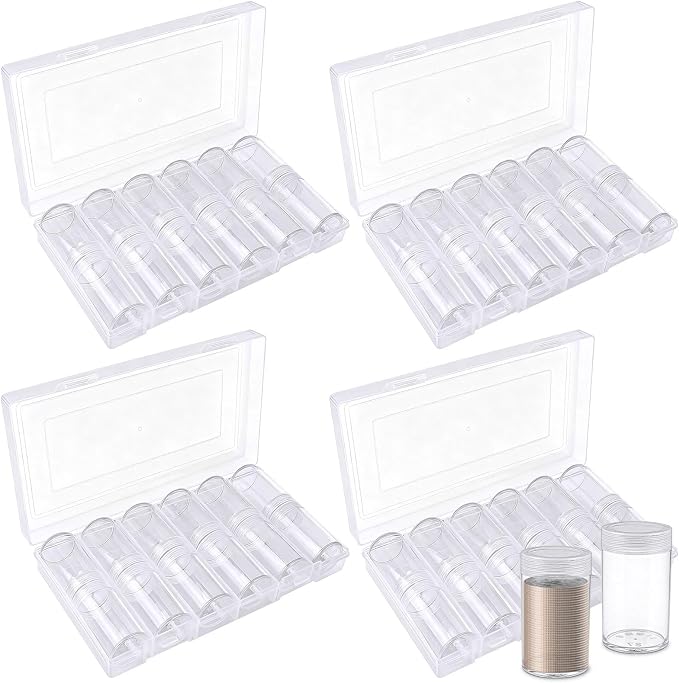 Amazon.com : Lainballow 48 Pcs Coin Tubes, Assorted Sizes Cent Nickel ...
