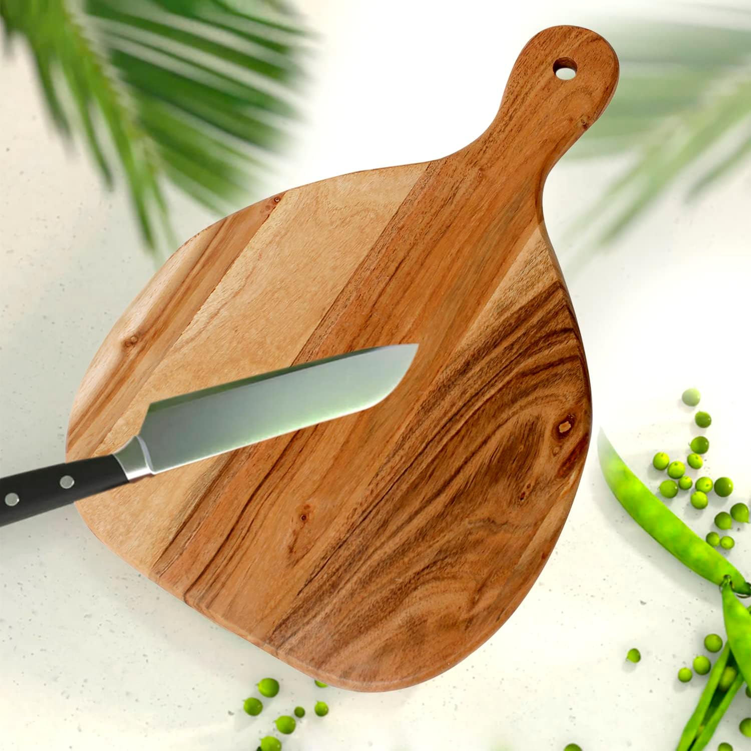 Amazon.com: SI DESIGNS Chop-N-Slice Acacia Wood Edge Grain Reversible ...