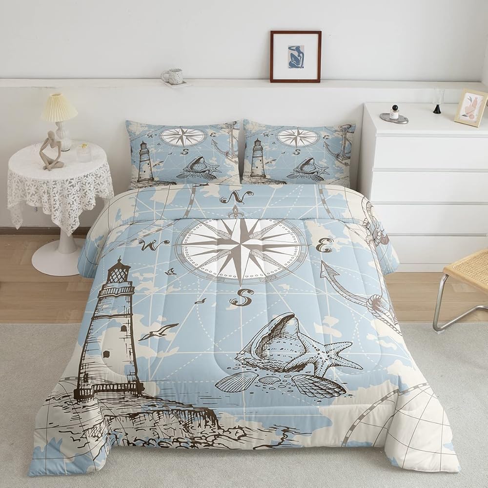 $11/mo - Finance Nautical Bedding Set Anchor Compass Comforter Set for ...
