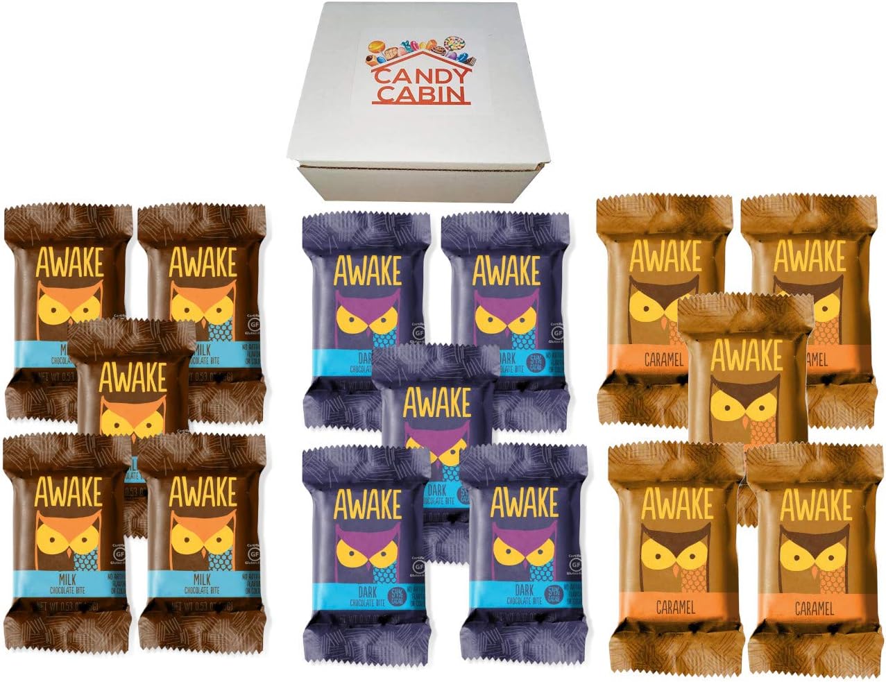 Amazon.com: AWAKE Caffeinated Chocolate Bites, Caramel Chocolate Energy ...