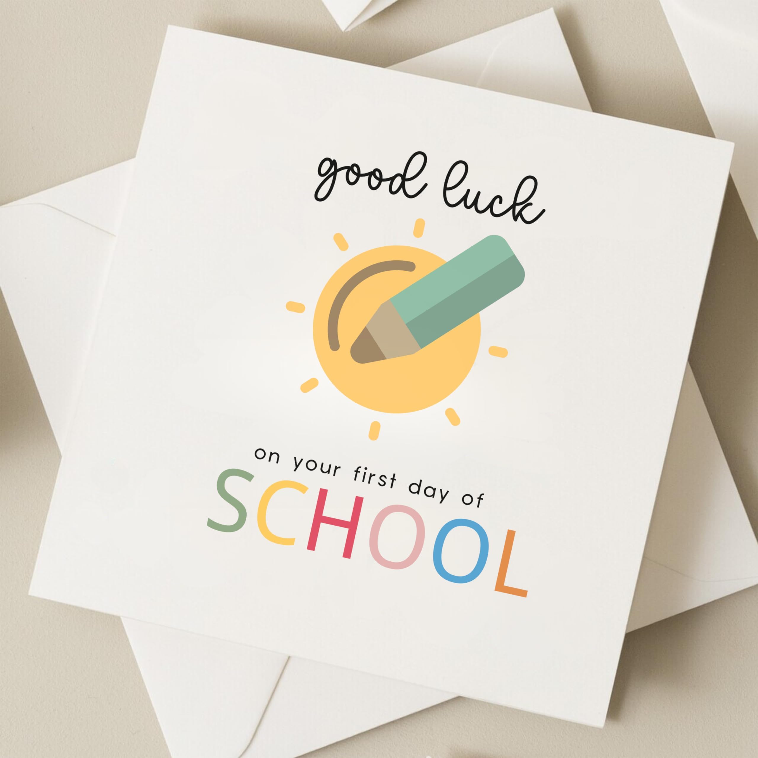 Amazon.com : Huxters Good Luck Card for Children First Day at School ...