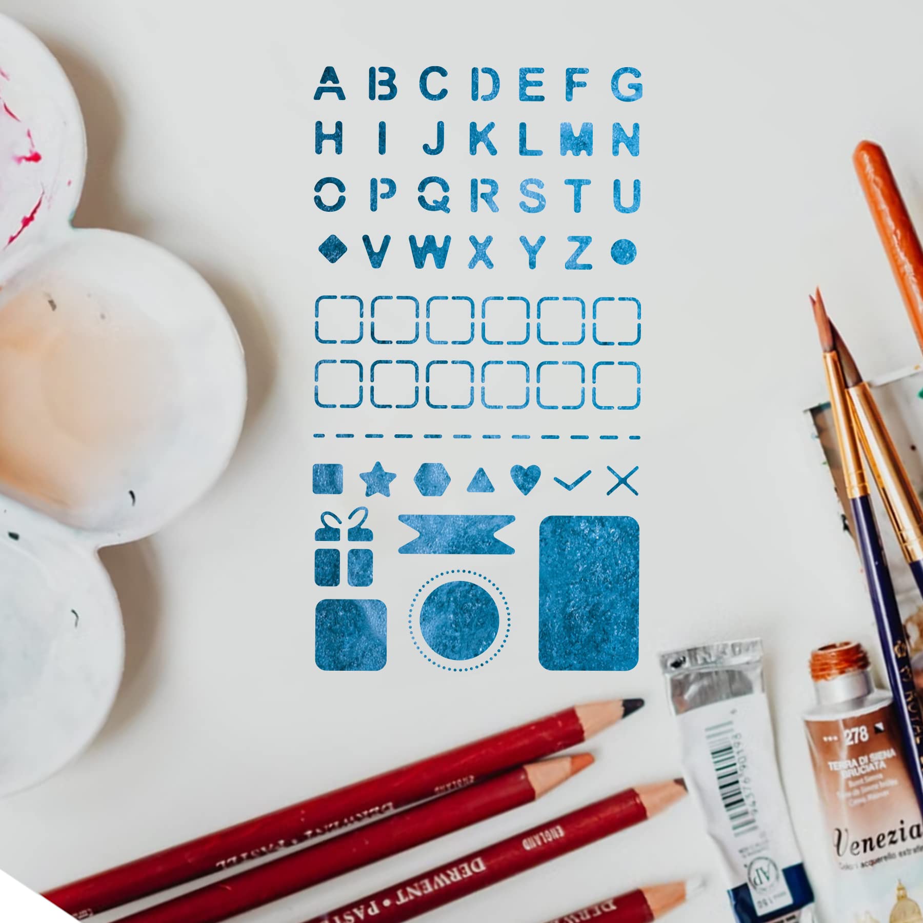 Snapklik.com : Alphabet Metal Stencils Letter Dot Journal Stencil ...