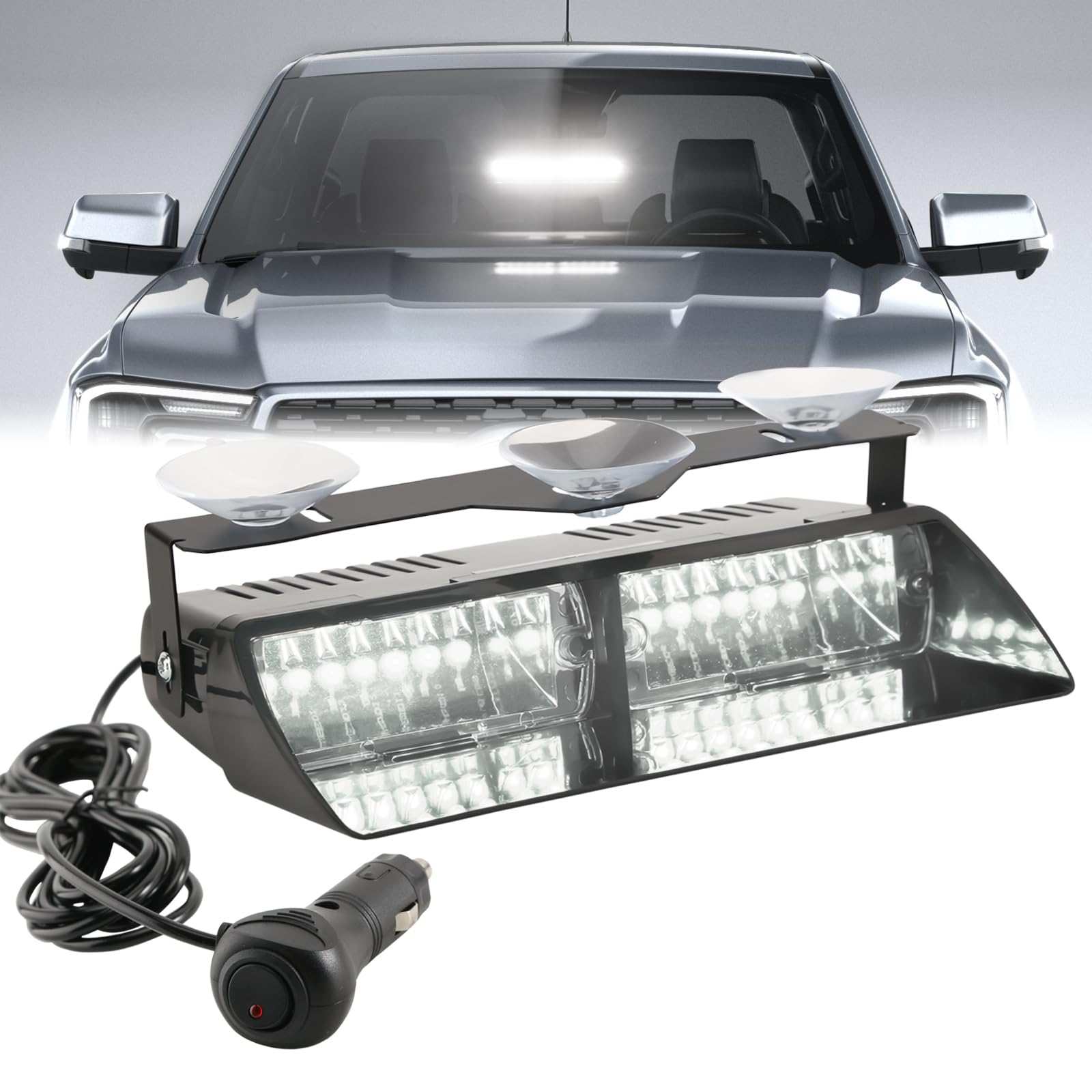Snapklik.com : PKINGLAKE Windshield LED Dash Emergency Strobe Light 16 ...