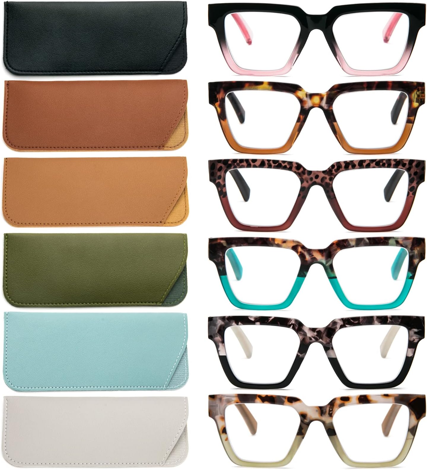 Amazon.com: Hubeye 3 Pack Oprah Style Reading Glasses for Women Men ...