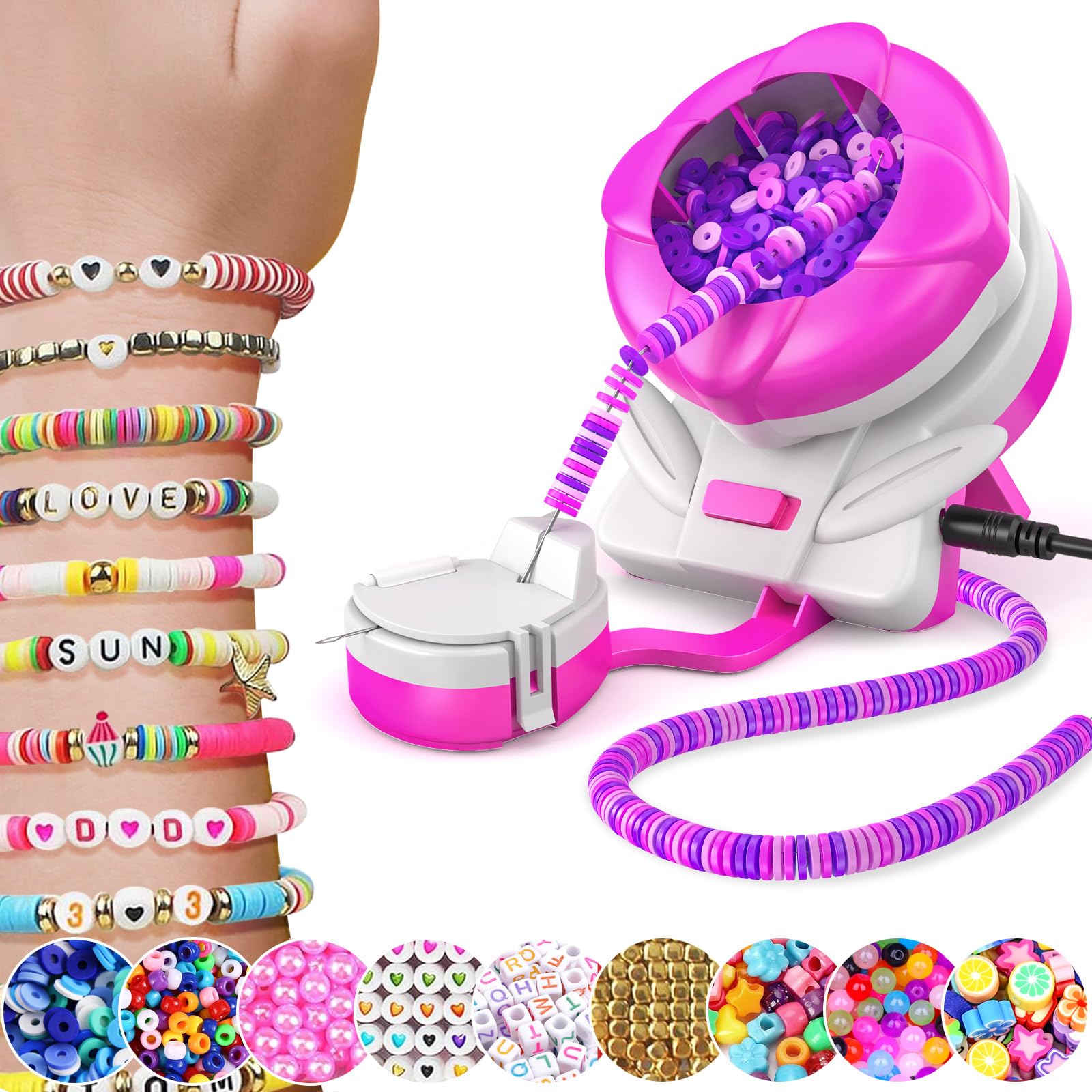 Electric Bead Spinner, Clay Beads Spinner for Jewelry Making, Bracelet ...