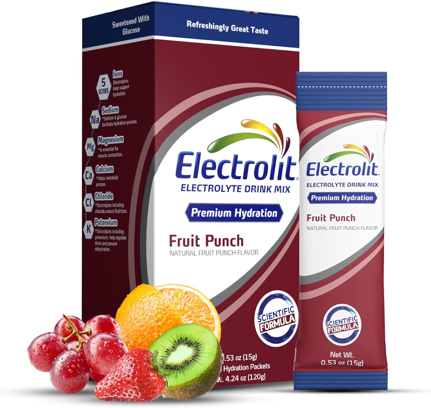 Amazon.com: Electrolit Electrolytes Powder Packets, Fruit Punch 8 Pack ...
