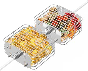 onlyfire 2-Pack Rectangular Stainless Steel Rotisserie Spit Grill ...