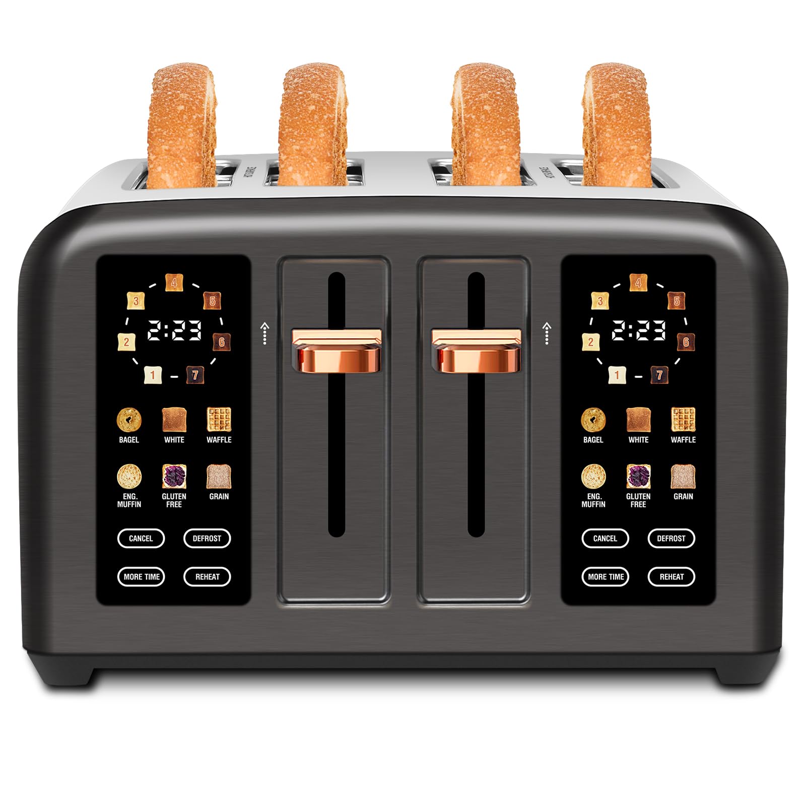 Amazon.com: SEEDEEM Toaster 4 Slice, Stainless Steel, Touch Screen for ...