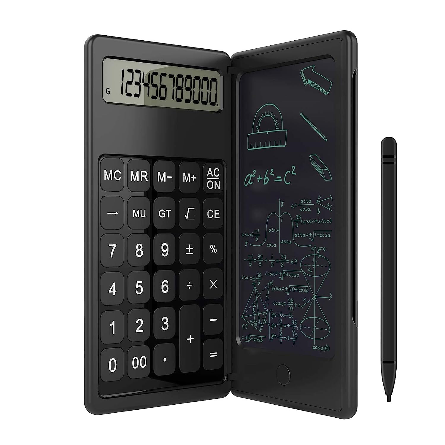 TECH 12-Digit Calculator With Writing Pad - Foldable Pocket Design ...