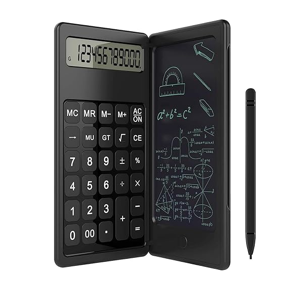 TECH Calculator with Writing Pad 12 Digit Pocket Calculator Foldable ...
