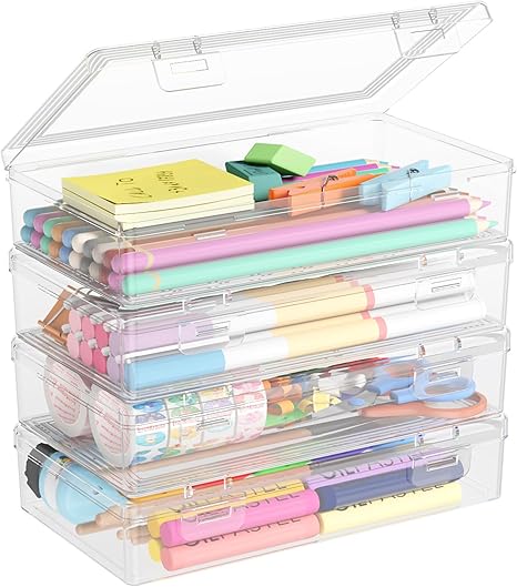 Amazon.com: Lifewit Plastic Pencil Box with Snap-tight Lid, Large ...