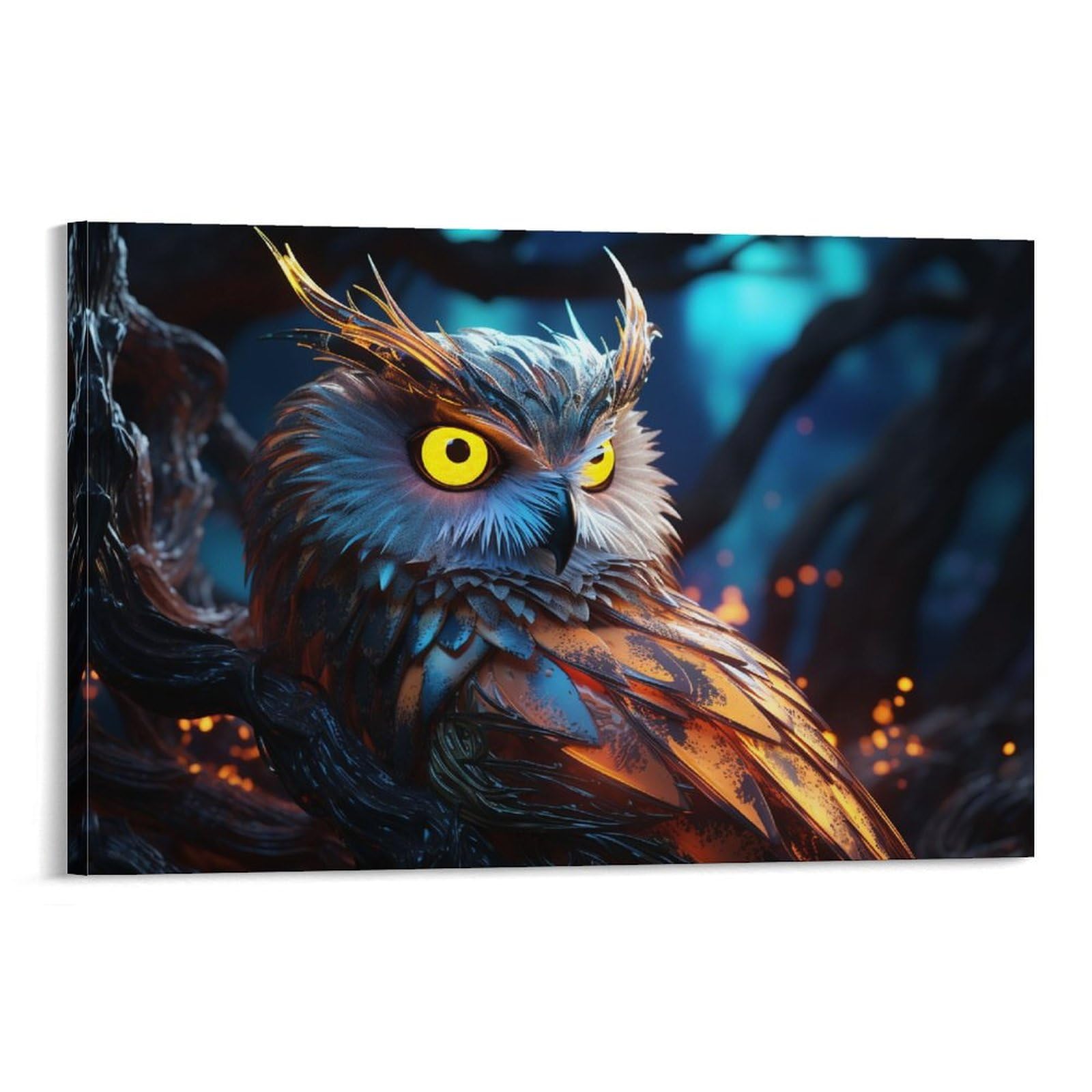 Contemporary Owl Drawings Infinity Owl Modern Screenprint Wall Art