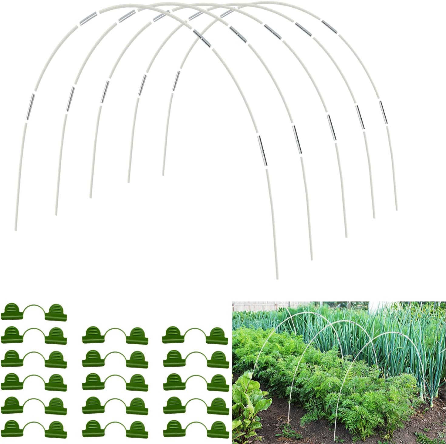 Amazon.com : Aierden 25pcs(5 Sets) Greenhouse Hoops, Garden Hoops for ...