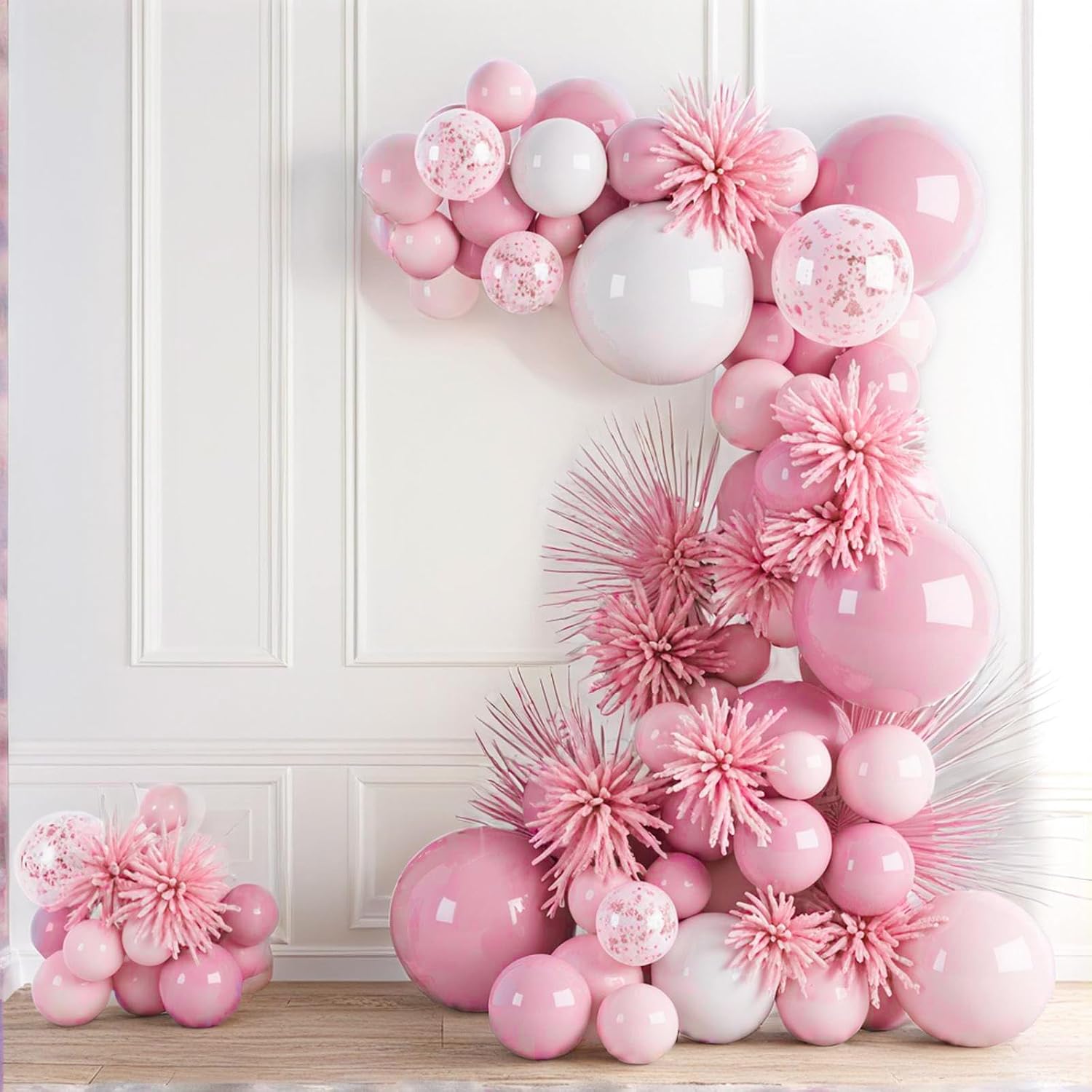 Amazon.com: PartyWoo Baby Pink Balloon Arch Kit Garland 152pcs ...