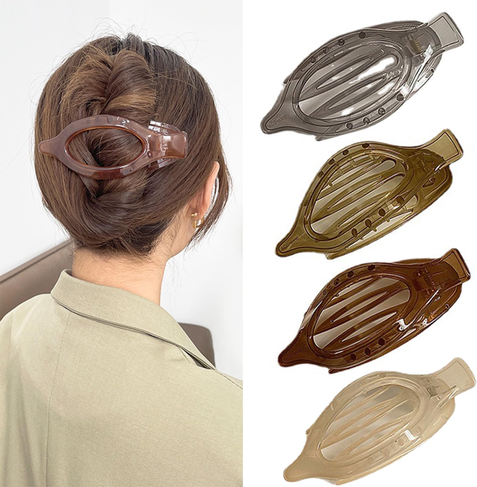 Amazon.com : French Concord Curved Claw Alligator Hair Clips Strong ...