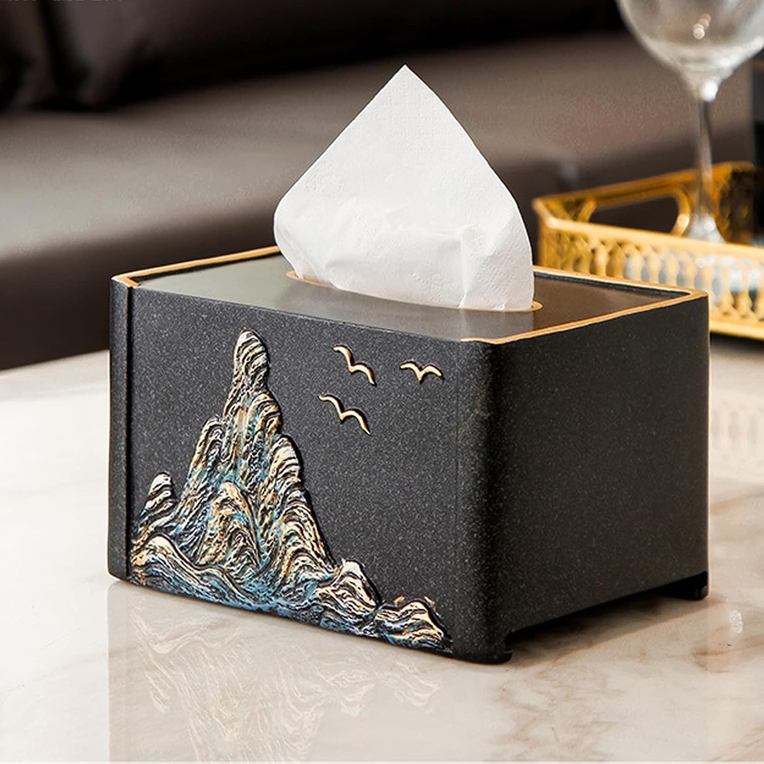 Amazon.com: Mgiahekc Square Tissue Cover Holder Decoration Tissue ...